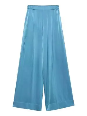 FORTE_FORTE Elasticated-waistband Palazzo Trousers - Blue