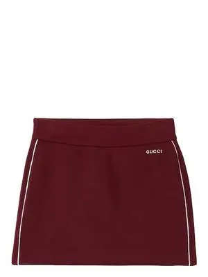 Gucci Jersey Mini Skirt With Logo - Bordeaux