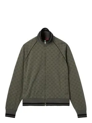 Gucci Gg Jersey Jacquard Zip Jacket - Green