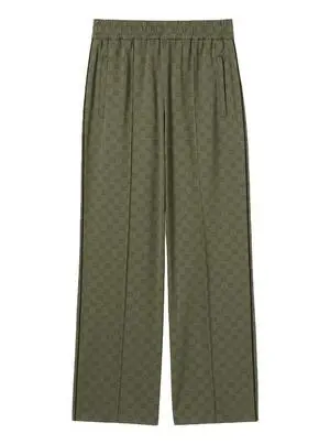 Gucci Gg Jersey Jacquard Wide Leg Pants - Green