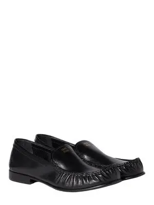 Miu Miu Buffalo Leather Loafers - Black