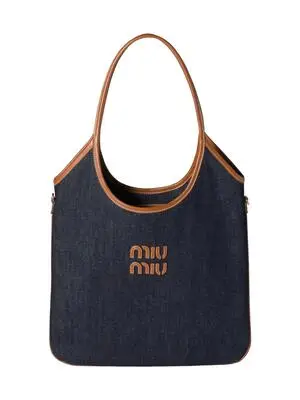 Miu Miu Ivy Denim Bag - Blue/brandy