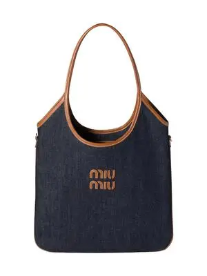 Miu Miu Ivy Denim Bag - Blue/brandy