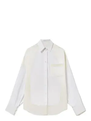 Stella McCartney Satin Paneled Shirt - Milky White