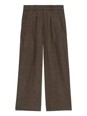 Isabel Marant Lisetta Striped Wool-blend Pants - Dark Bronze