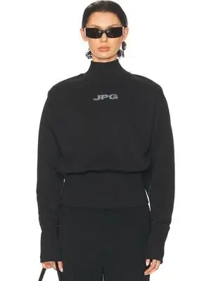 JEAN PAUL GAULTIER Cropped Jpg Sweater - Black & Dark Grey
