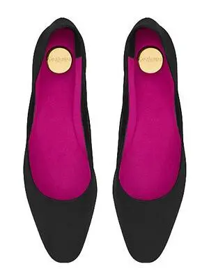 Saint Laurent Lou Ballerina Flats - Black Satin Crepe