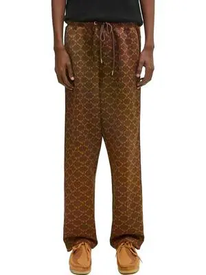 A BATHING APE Logo-print Side-stripe Trousers - Brown