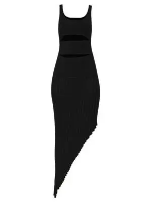 Christopher Esber Slashed Knit Asymmetric Tank Dress - Black