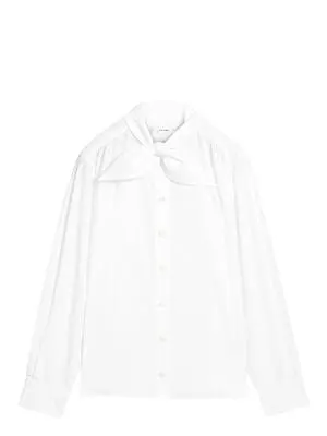 FRAME The Wednesday Bow-detailed Cotton-poplin Shirt - White