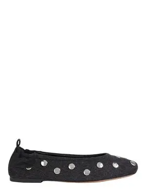 3.1 Phillip Lim Studded Denim Ballet Flats - Black