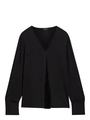 Theory Silk Crepe De Chine Top - Black