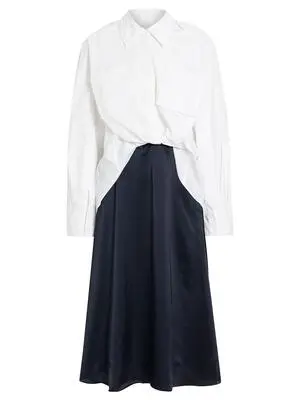 3.1 Phillip Lim Cotton-blend Poplin And Satin Midi Shirt Dress - White