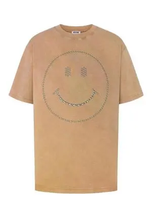 Moschino Smiley Studded T-shirt - Neutrals