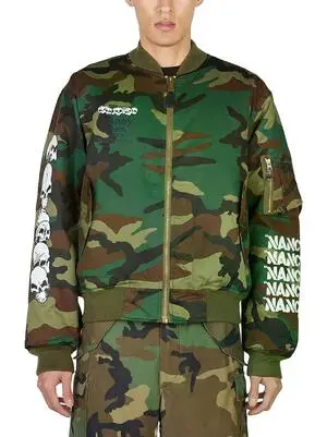 Nancy Ganz Camouflage Skull-graphic Bomber Jacket - Green