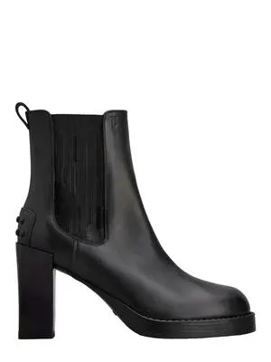 TOD'S 80mm Leather Chelsea Boots - Black
