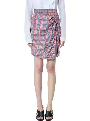 VIVIENNE WESTWOOD Check Weave Rouched Skirt - Red