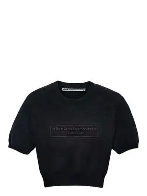 Alexander Wang Logo-embossed Knit Top - Black