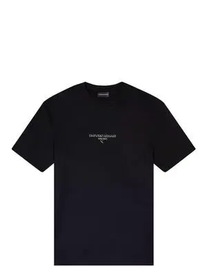 Emporio Armani Logo-embroidered T-shirt - Black