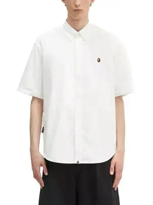 A BATHING APE One Point Embroidered Short-sleeve Shirt - White