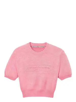 Alexander Wang Logo-embossed Knit Top - Pink