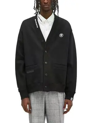 AAPE BY *A BATHING APE® Moonface Logo Buttoned Cardigan - Black