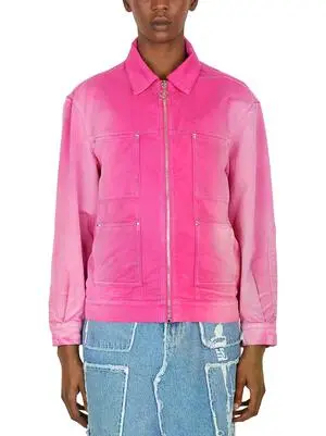 LOURDES Zip-front Long-sleeves Jacket - Pink