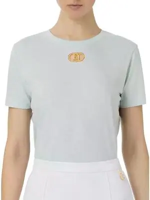 Elisabetta Franchi Logo Plaque T-shirt - Blue