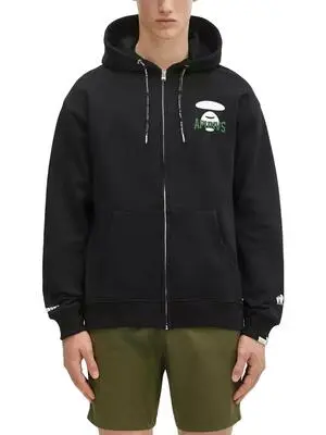 AAPE BY *A BATHING APE® Logo-print Zip-up Hoodie - Black