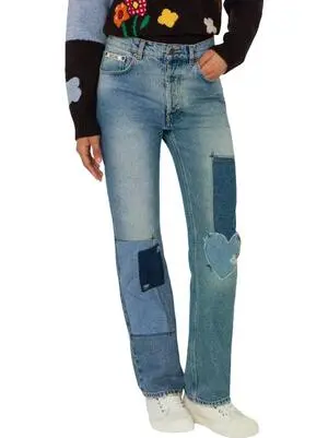 Moschino Patchwork Straight-leg Jeans - Blue