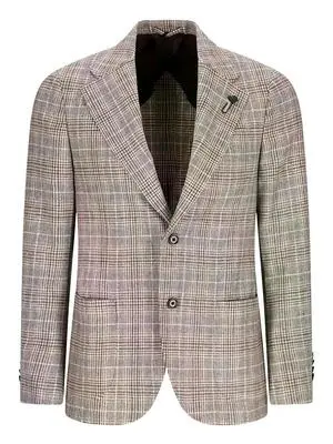 LARDINI Checked Two-button Jacket - Neutrals