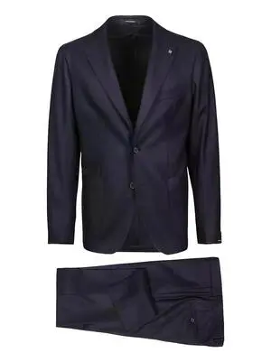 Tagliatore Single-breasted Wool Suit - Blue