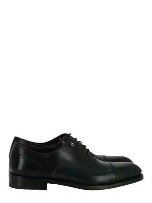 FERRAGAMO Leather Derby Shoes - Dark Blue