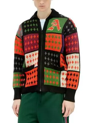 AWAKE NY Stadium Patchwork Zip Cardigan - Multicolour