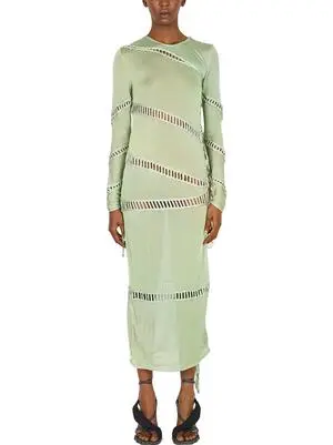 ISA BOULDER Braided-panel Midi Dress - Green