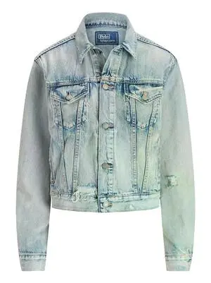 Ralph Lauren Distressed Denim Trucker Jacket - Blue