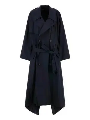 Balenciaga Double-breasted Belted Trench Coat - Black