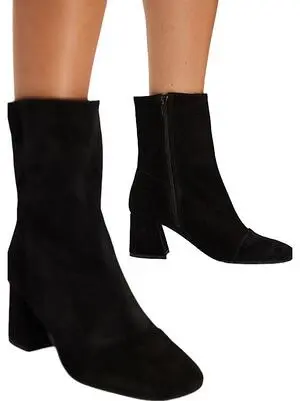 Free People Suede Ankle Boots - Black Suede