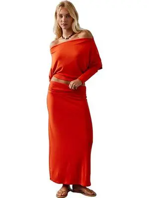 Free People Good Feels Sensual Set - Tangerine Tango