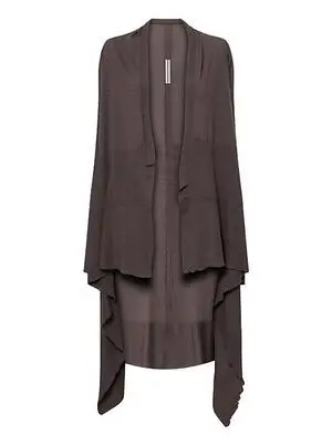 Rick Owens Wool Draped Wrap Cardigan - Darkdust