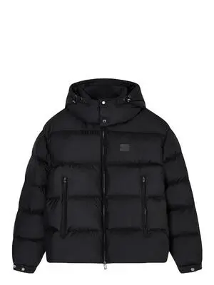 Emporio Armani Water-repellent Ripstop Nylon Down Jacket - Black