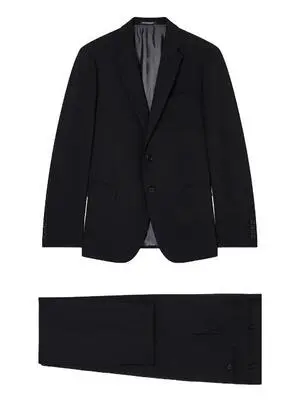 EMPORIO ARMANI Single-Breasted Light Wool Suit With Micro Design