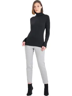 Natori Layering Jersey Turtleneck Top - Black