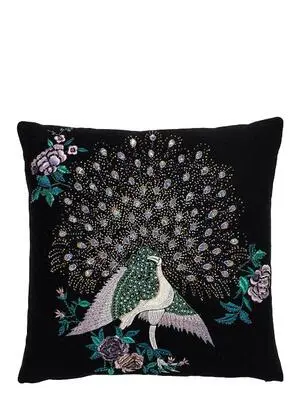 Natori Mayon Beaded Peacock Pillow Case - Black