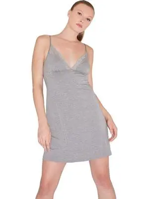Natori Feathers Essentials Lace Chemise Gray