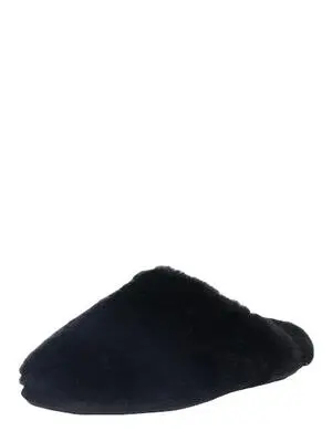 Natori Bliss Genuine Shearling Slides Black