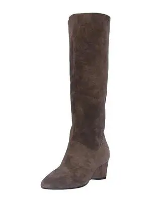 Natori Thrill Suede Contour Wedge Tall Slouch Boots - Natural