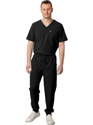 Natori 2-pocket V-neck Scrub Top - Black