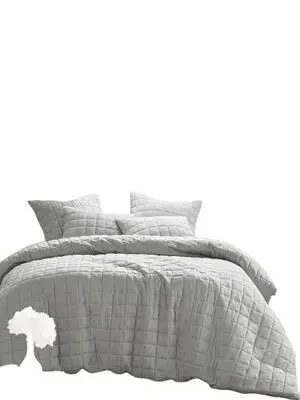 Natori Cocoon Quilt Top Comforter Mini Set - Grey