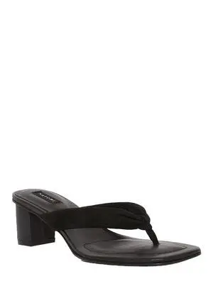 Natori Bay Suede Thong Sandal - Black
